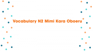 Mimi Kara N2 Vocabulary List (Unit 1–13)