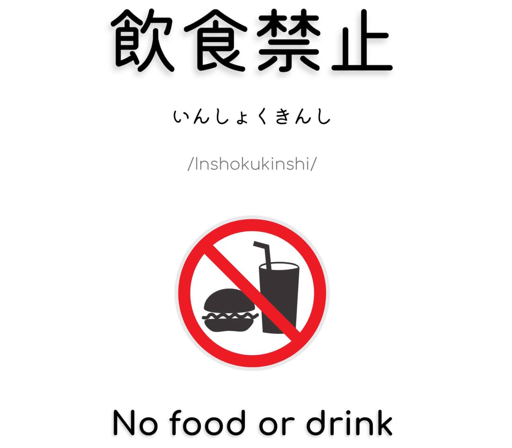 List words about prohibition signs in Japan