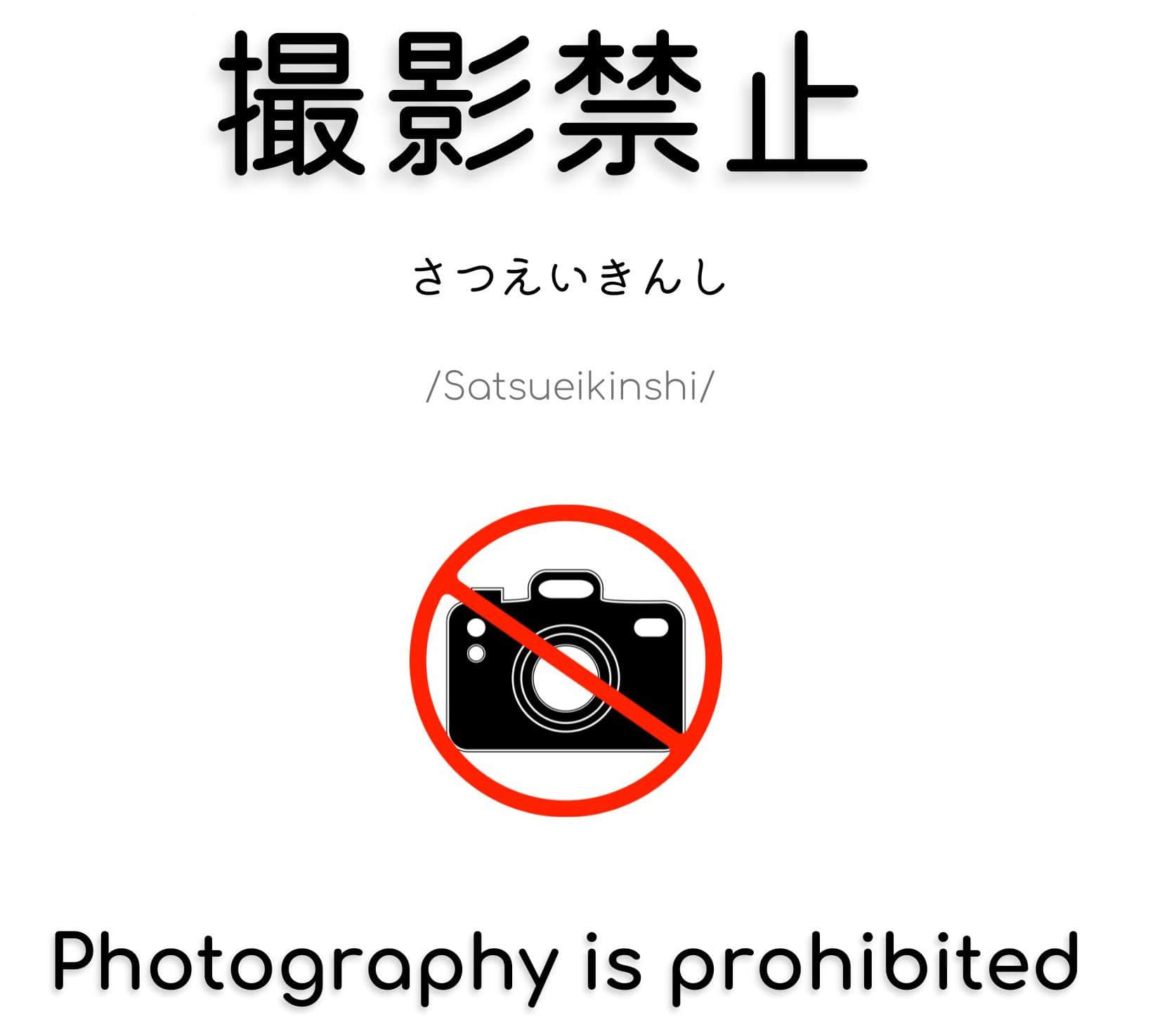 List words about prohibition signs in Japan